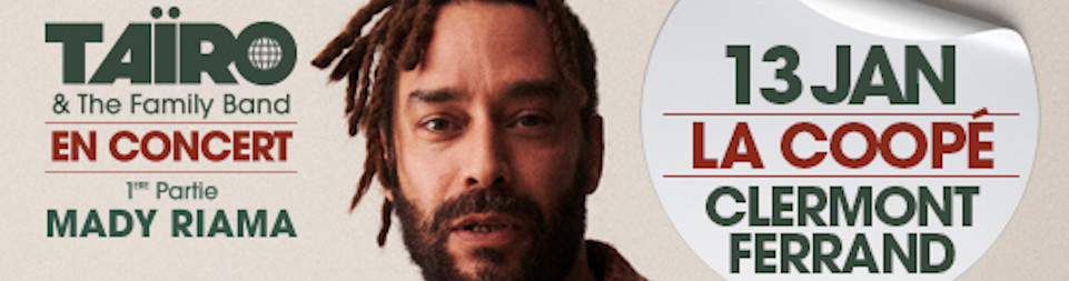 tairo bandeau - VoltBass - Agenda des concerts et festivals en Auvergne